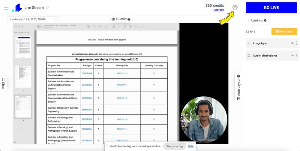How to Live Stream Your Screen with a Webcam in the Corner?